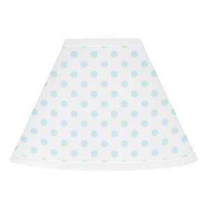 Sweet Jojo Designs Blue and White Polka Dot Lamp Shade - Watercolor Floral Shabby Chic Collection