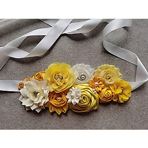 HOSINSECT New Maternity Pregnancy sash for Mom to be Baby Shower sash (Yellow)