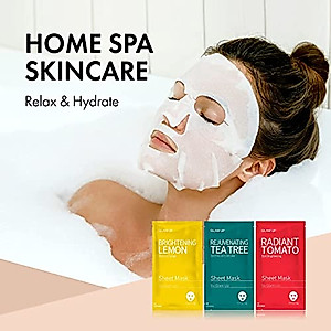 GLAM UP Sheet mask Facial Sheet Mask 12 Combo (Pack of 12) - Face Masks Skincare, Hydrating Face Masks, Moisturizing, Brightening and Soothing, Beauty Mask For All Skin Type