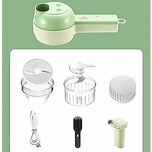Electric Vegetable Cutter , 4 in1Portable Electric Vegetable Cutter Set , Portable Wireless Food Chopper , Wireless Food Processor