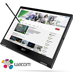 Acer Spin 5 SP513-54N-58XD Convertible Laptop-, 13.5' 2K IPS Touch, Intel i5-1035G4, 8GB LPDDR, 256GB SSD, Rechargeable Active, Windows 10 Pro Predator Rolltop Jr. Smoky White