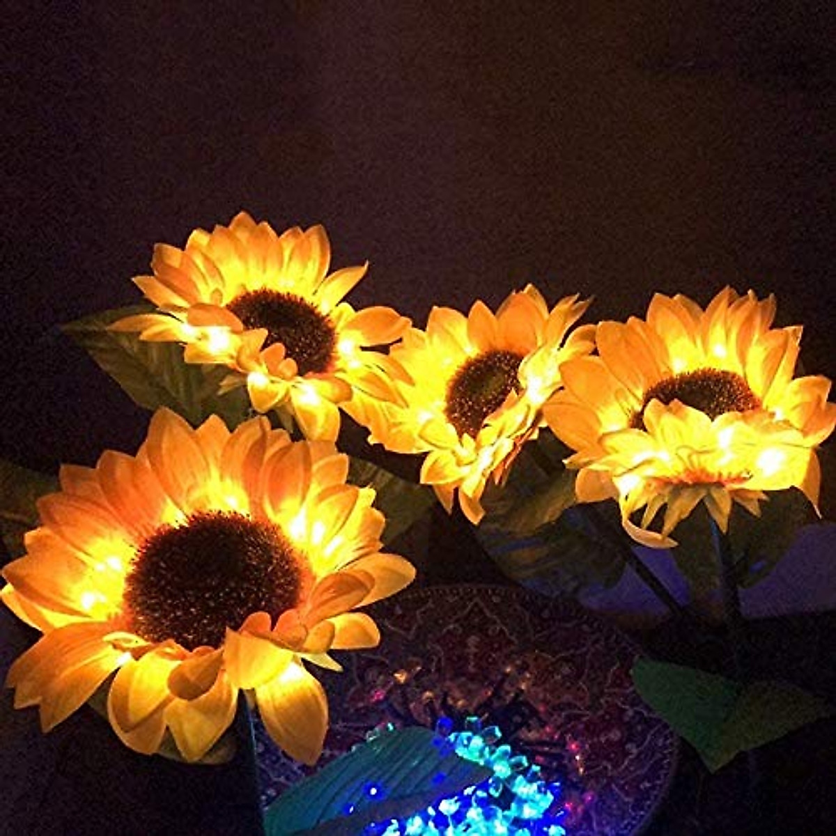 Garden Solar Lights Outdoor Decorative Sunflower Decor Solar Pathway Lights Outdoor LED Solar Garden Lights Waterproof Solar Landscape Lights for Lawn Patio Yard Garde (2)