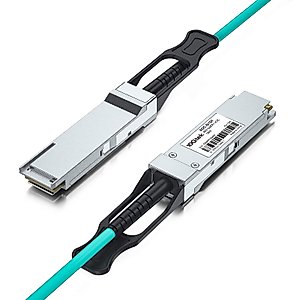 40G QSFP+ AOC Cable - 40GBASE Ethernet Active Optical Cable, QDR, MMF for Cisco QSFP-H40G-AOC20M, Supermicro CBL-QSFP+AOC-20M and Open Switch, 20-Meter