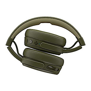 Skullcandy Crusher Wireless Over-Ear Bluetooth Headphones for iPhone and Android with Microphone / 40 Hours Battery Life / Extra Bass Tech / Great for Music, School, Workouts, and Gaming - Olive Green