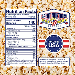 Movie Theater Style 40-Count Popcorn Packs - Pre-Measured 8-Ounce All-in-One Kernel, Salt, Oil Packets for Popping Machines by Great Northern Popcorn