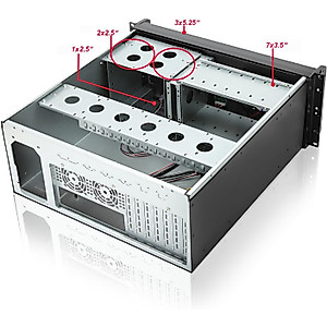 RackChoice 4U Rackmount Server Chassis with 3x5.25 Front Bays+7x3.5 +3x2.5 Drive Bays