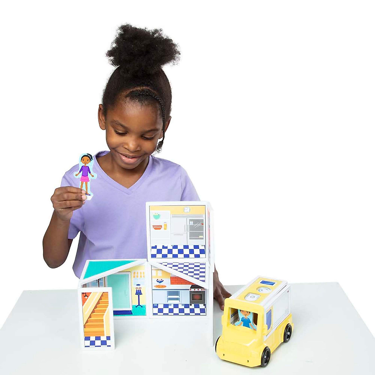 Melissa & Doug Magnetivity Magnetic Tiles Building Play Set – Pizza & Ice Cream Shop