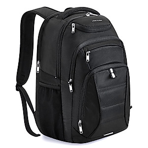 LIGHT FLIGHT Backpack for Men, Travel Backpack with USB Charging Hole, 17.3 Inch Laptop Backpack, School College Bookbag, Large Capacity Computer Backpacks, 40L Work Bag for Business, Black