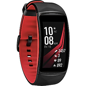 SAMSUNG Gear Fit2 Pro Fitness Smartwatch (Small) - Red (Renewed)