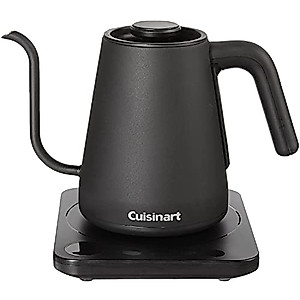 Cuisinart GK-1 Digital Goose Neck Kettle, Precision Gooseneck Spout Designed for Precise Pour Control that Holds 1-Liter, 1200-Watt Allows for Quick Heat Up, Stainless Steel,Black