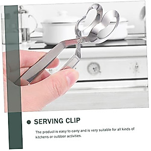 EXQUIMEUBLE Stainless Steel Snails Clip Barbecue Grill Tongs kitchen escargot utensil grilling tongs Stainless Steel Snail Tongs Food Clamp Cooking Tongs metal kitchen Tongs with lock sandwich