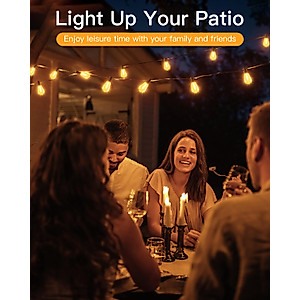 GLUROO LED String Light Bulbs, ST38 Shatterproof LED Replacement Bulbs for Outdoor String Lights Eidison Bulb fits E12 C7 Screw Base, 1Watt Equvanlent to 7Watt Incandescant Bulbs, Warm White, 25 Pack