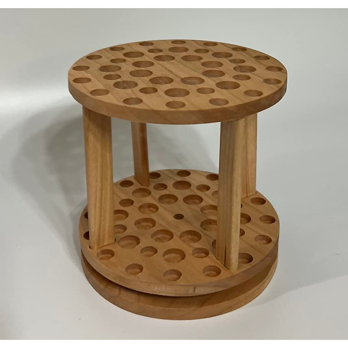 BlackLabMill Rotating Paint Brush Holder - Handmade Paint Brush Holder Rotating Art Supply Organizer – Large Capacity Cherry Hardwood Brush Organizer for Desk, Arts and Crafts