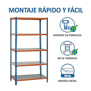 Simonrack 5/400 Simonclick Kit Plus Shelf, Blue/Orange/Galvanized