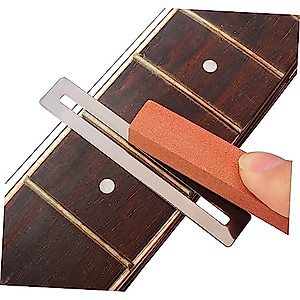 Fret Polish Clean Beam Stone Fretboard Protector Fret Leveling Beam Silk Flakes Grinding Stone Fingerboard Brown Leveling Sanding Fret Polish