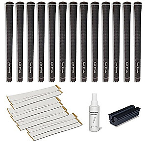 Golf Pride Tour Velvet Midsize - 13 pc Golf Grip Kit (with Tape, Solvent, Vise clamp)