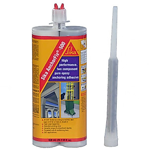 AWF PRO Sika AnchorFix 500 - Two Component Epoxy 20 oz, High Performance, Concrete Anchoring System. Concrete Anchor 2 Part Epoxy. Pack of 2. Applicator Gun Not Included