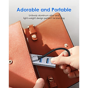 LENTION 4-in-1 USB C Hub, 4 USB 3.0 Ports, USB C to USB A Multiport Adapter for 2023-2016 MacBook Pro, Mac Air & Surface, iPad Pro, Chromebook, More, Stable Driver Certified (CB-C22s, Space Gray)