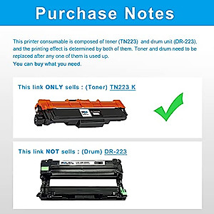 LCL Compatible Toner Cartridge Replacement for Brother TN223 TN-223 TN223BK TN-223BK HL-L3210CW HL-L3230CDW HL-L3270CDW HL-L3290CDW MFC-L3710CW MFC-L3750CDW MFC-L3770CD HL-L3230CDN (1-Pack Bk)
