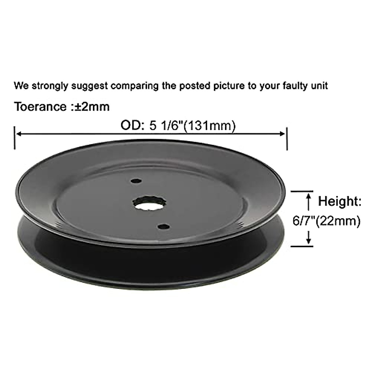 q&p Outdoor Power 2 Pieces 173436 42 48 inch Deck Spindle Pulley Replaces AYP 153535 173436 37-0041 532153535 Stens 275-284 for 130794 532130794 Pulley OD 5-3/16”(131mm)