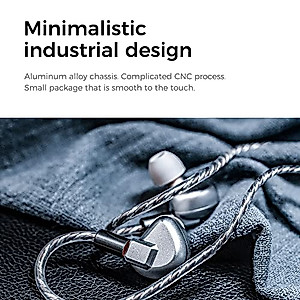 LETSHUOER S12 in Ear Monitor, 14.8mm Planar Magnetic Driver HiFi IEM in Ear Earphones (Frosted Silver, 3.5mm)