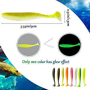 Soft Plastic Fishing Lures, 24Pcs Paddle Tail Swimbaits for Bass Fishing, Bass Fishing Lure Swim Baits for Fishing Trout Redfish Freshwater Saltwater