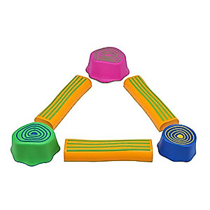edxeducation Step-a-Trail - 6 Piece Backyard Obstacle Course for Kids - Indoor and Outdoor - Build Coordination and Confidence - Physical and Sensory Play