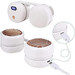 Genround Changeable Neck Fan, Portable Hanging Neck Fan Neck Air Conditioner Pocket Sized Hands Free With Display for GYM Camping Hiking Outdoor Travel