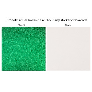Crafasso 12" x 12" 300gms Heavy & Premium Glitter cardstock, 15 Sheets, Green