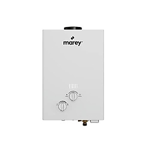 MAREY GA10FLP 2.64 GPM, 68,240 BTU's LP Gas Flow activated Gas Tankless Water Heater, White