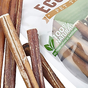 EcoKind Pet Treats All-Natural Premium 6 Inch Bully Sticks for Dogs | 16 Oz. Bag | Delicious Protein Rich Dog Chews