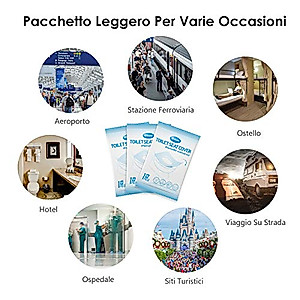 Disposable Toilet Seat Covers - 30 Counts Travel Set Waterproof Individually Wrapped Portable Travel Toilet Seat Covers for Adults Kids Toddler Potty Training Public Toilet Cruise Plane Train, 3 Packs