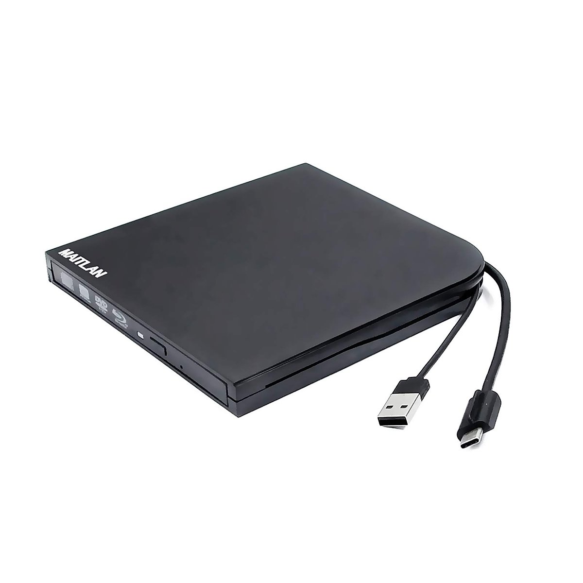 Ultra Slim External 4K UHD HD 3D Blu-ray Disc Player, USB Type-A & Type-C USB-C 2-In-1 6X BD-R BD-RE DL BDXL 100GB DVD-R M-Disc Burner Portable Optical Drive, for Windows 10 Mac OS Laptop & Desktop PC
