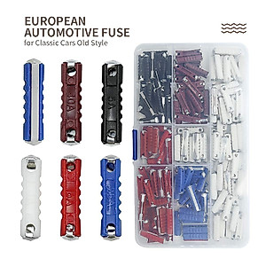 Car Fuses Torpedo Type European for Classic Cars Old Style 5A 8A 16A 25A 40A (200Pcs)