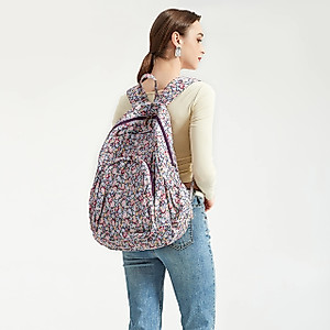 OPQRSTU Women Hippie Hand Bag Large Capacity Bohemian Bag Portable Tourist Fashion Backpacks (Purple white)