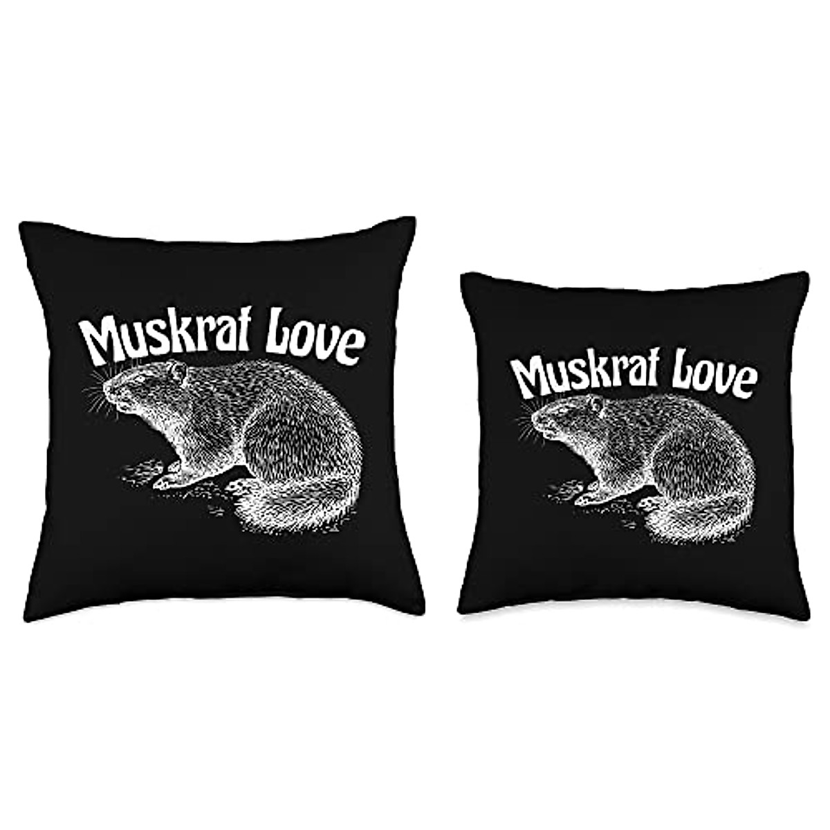 Muskrat Love Cute and Funny Unusual Family Pet Throw Pillow, 16x16, Multicolor