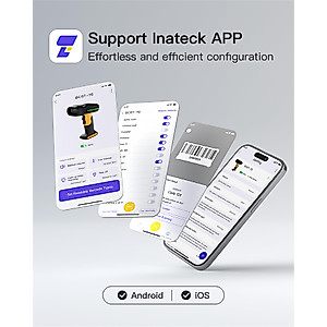 Inateck Industrial Barcode Scanner Bluetooth, 1D 2D QR Code Scanner Wireless with IP67 Waterproof and Dustproof, Handscanner with App & SDK, BCST-75