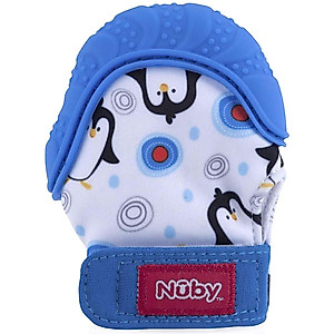 Nuby Soothing Teething Mitten (2 Count, Blue)