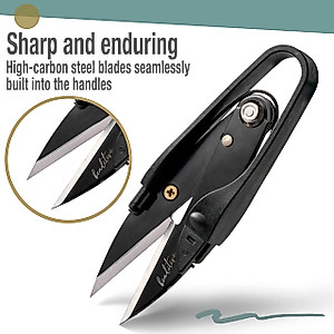 Beaditive Premium Thread Snips - Thread, Yarn, Embroidery Snipper for Sewing, Quilting, Knitting, Jewelry Making - High-Carbon Steel Blades with Protective Cap and Lanyard