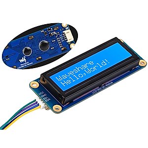 waveshare AiP31068 LCD1602 I2C Module,16x2 Characters Display, White Color with Blue Background, Compatible with Arduino/Raspberry Pi/Raspberry Pi Pico/Jetson Nano/ ESP32, 3.3V/5V
