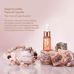 Aromatherapy Bracelet and Lavender Essential Oil Gift Set, Chakra Crystal Beaded Bracelets for Women, Pink Zebra Jasper Love Lock and Lava Diffuser, Self Care Mindfulness Birthday Gifts