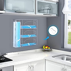 Ziplock Bag Storage Organizer, Acrylic Kitchen Drawer Baggie Box ,Compatible with Gallon, Quart, Sandwich and Snack Variety Size Bag (White)