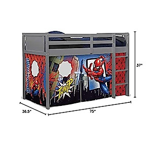 Spider-Man Loft Bed Tent - Curtain Set for Low Twin Loft Bed (Bed Sold Separately) by Delta Children