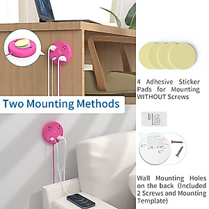 Pink Power Strip with USB Ports, Mountable Flat Plug Extension Cord with 3 Widely Spaced Outlets, 2 USB Charger 5 FT Power Cord, Compact Size Charging Station for Beauty Room Bedroom Home Office