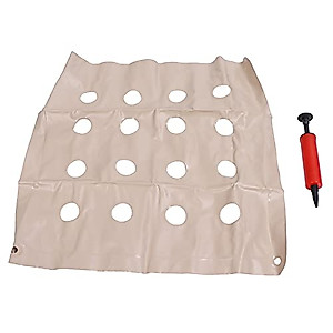 Inflatable Seat Cushion, PVC 16 Holes Inflatable Chair Cushion Anti Decubitus Ergonomic Chair Cushion Coccyx Sciatica Chair Pad Ideal for Long Sitting with Pump Beige
