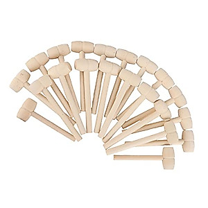Mini Wooden Hammers for Chocolate, 100pcs Small Wood Mallets, Wooden Crab Lobster Mallets for Breakable Chocolate Heart, Cracking Seafood Tool