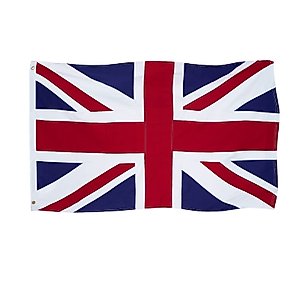 Homissor British Flag 3x5 Union Jack England Flags Embroidered Sewn Stripes United Kingdom UK Flag Heavy Duty Outdoor