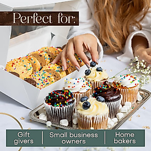 MT Products White Chocolate Covered Strawberry Boxes 12.5" x 5.5" x 2.25" - Bakery Boxes with Window - Pack of 15