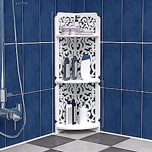 Yeysynana 3 Tier Corner Shelf,Corner Shower Caddy,Bathroom Caddy Organizer Shower,Ladder Corner Shelf for Living Room,Bathroom Shelves Freestanding for Small Spaces (Baroque)