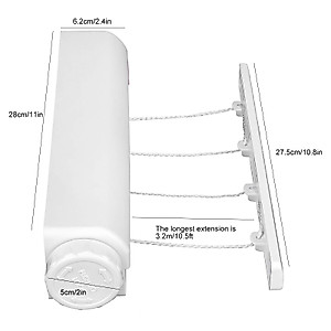 Retractable Clothesline Telescopic Indoor Outdoor Wall Mounted Clothes Dryer Line Drying Rope Hanger 4Line or 5Line(4 Lines)